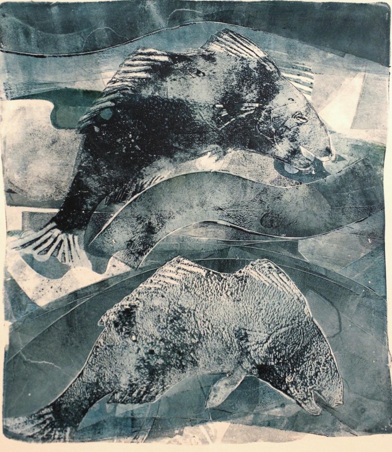 fish_motion_2_monoprint_current | Janice Wright Designs